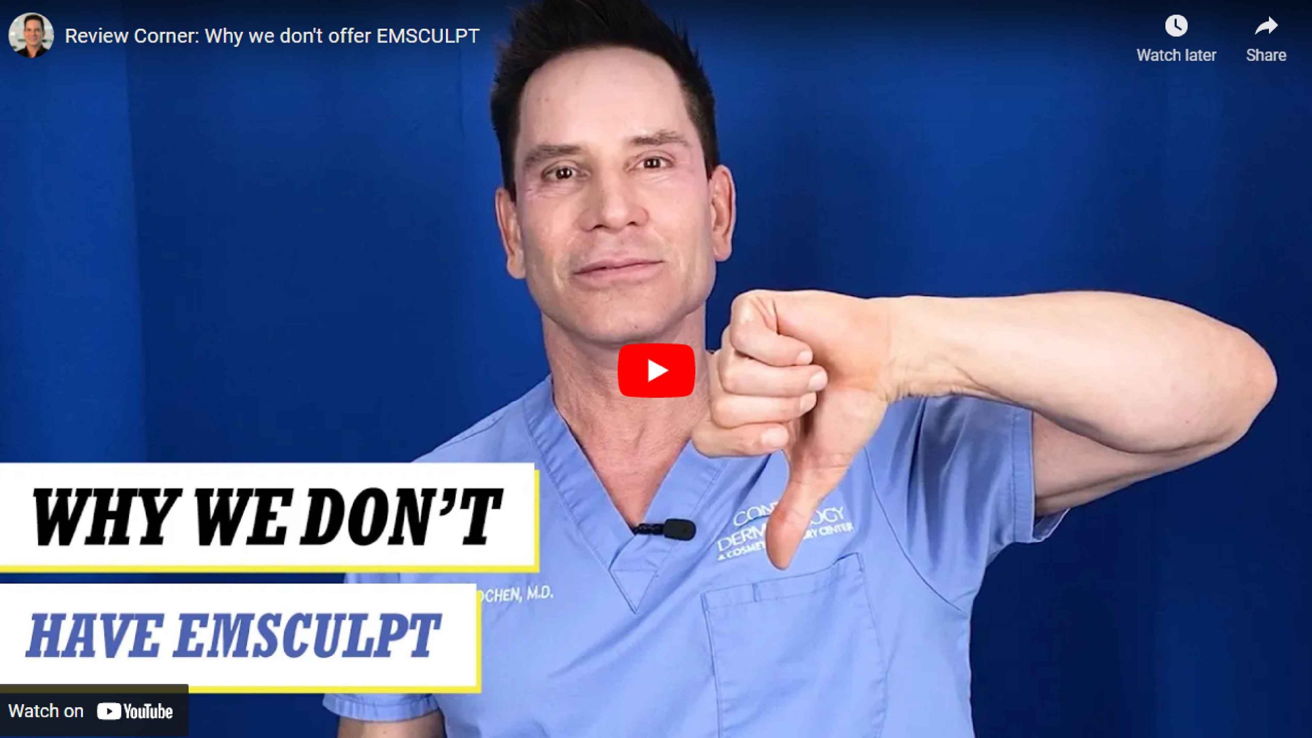 Review Corner with Dr. Jochen – Why We Don’t Have Emsculpt!